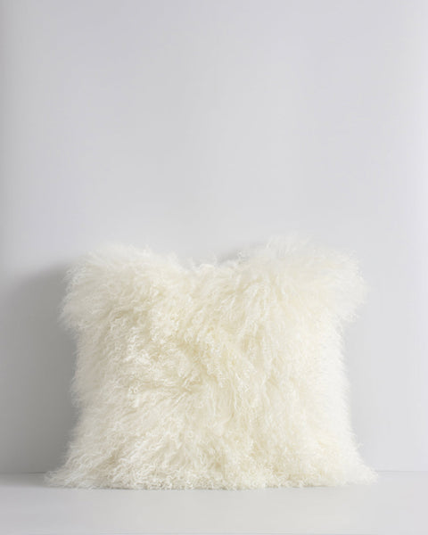 Meru Tibetan Lamb Natural White Cushion | Furtex Australia
